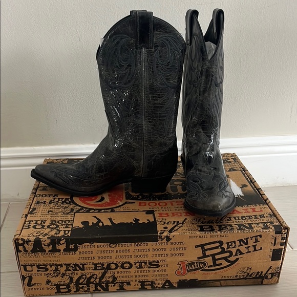 Justin Boots | Shoes | New Justin Boots Womens Black Cowboy Boots ...